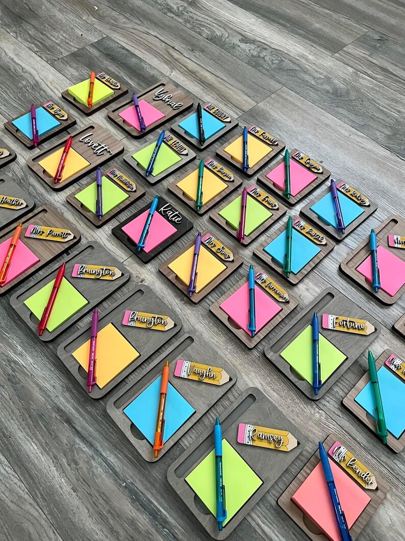 Teacher Appreciation Gift | Custom Wooden Teacher Notepad Holder ...