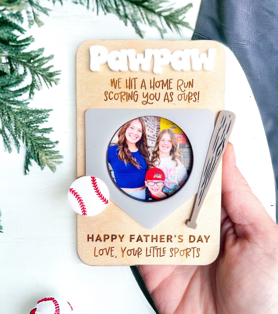 Father's Day Photo Magnet, Gift for Dad, Custom Photo Magnet, Baseball ...