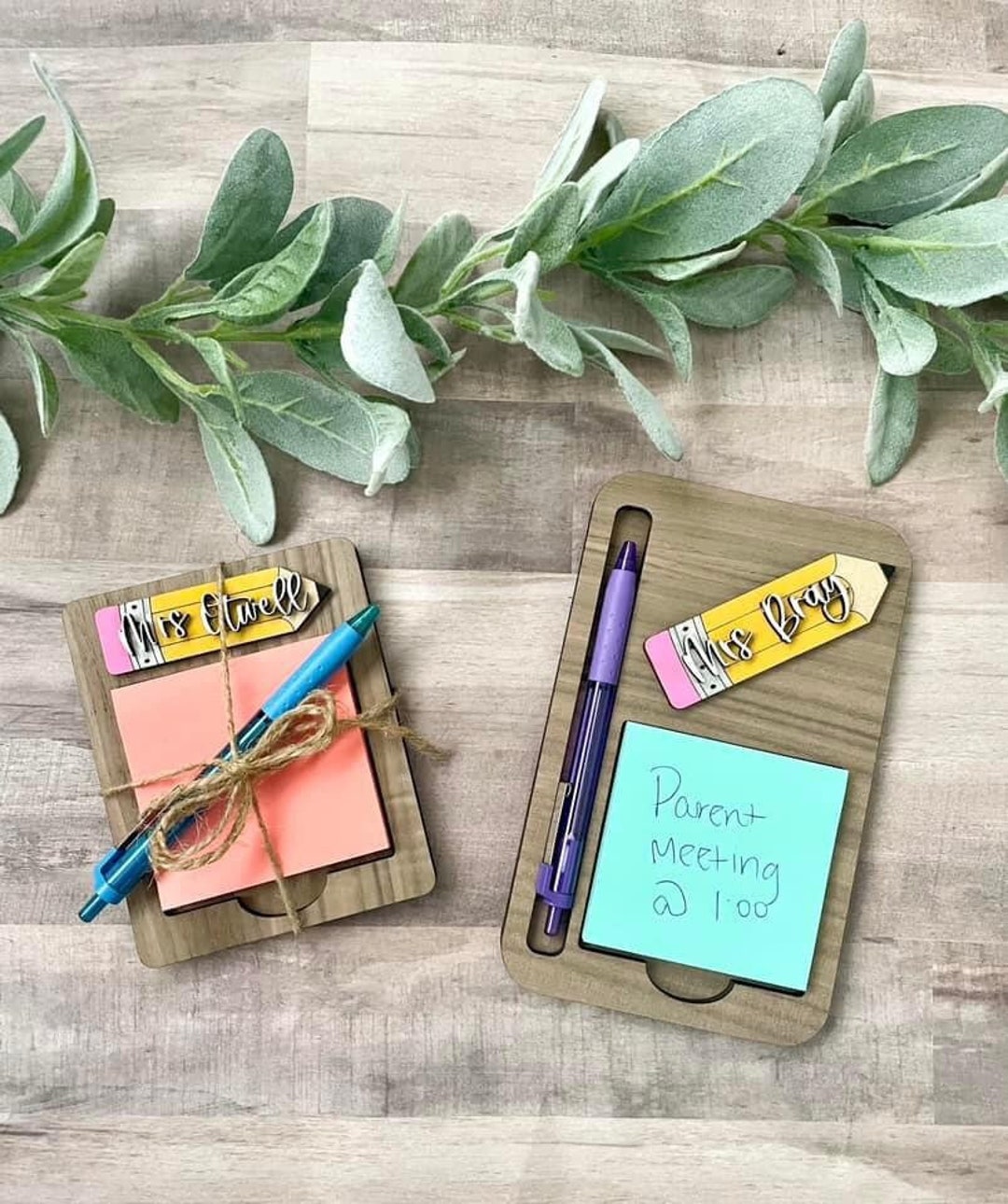 Teacher Appreciation Gift | Custom Wooden Teacher Notepad Holder ...
