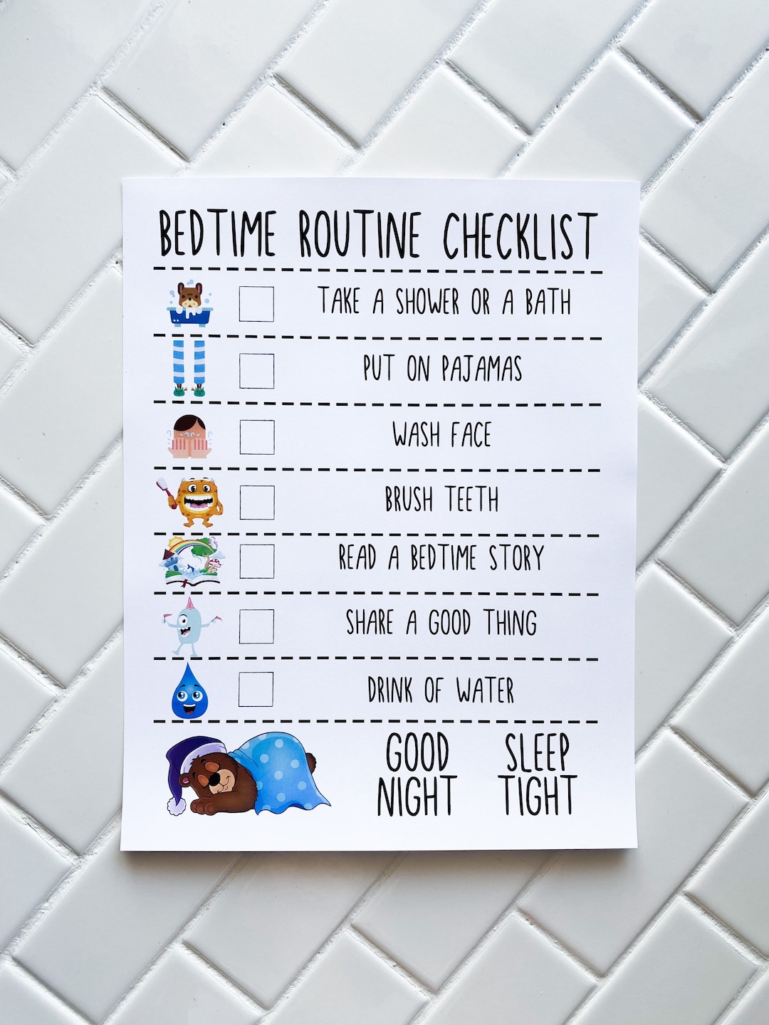 Printable Bedtime Routine Kid's Printables Printables Printables for ...