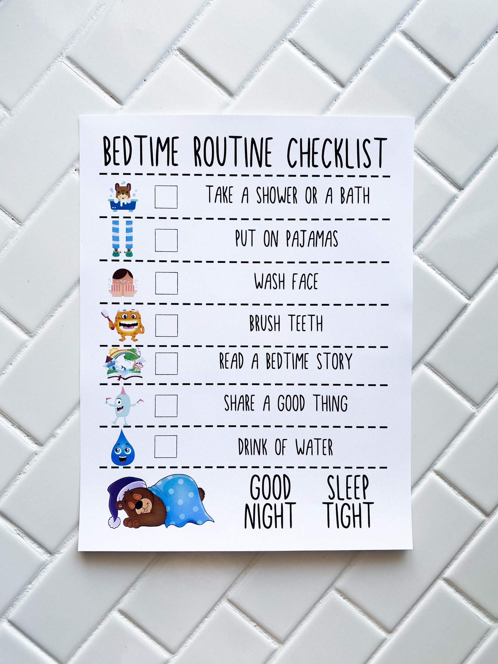 Printable Bedtime Routine Kid's Printables Printables Printables for ...