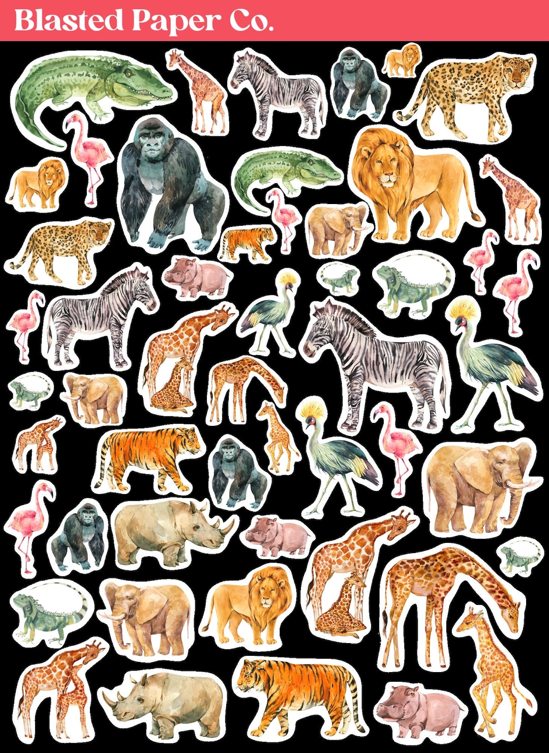 Printable Stickers Animal Stickers Cute Stickers Cricut Print Then Cut ...