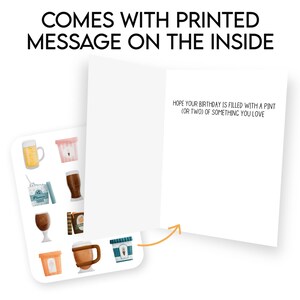 Birthday Pints Card for Ice Cream & Beer Lover With Internal Message - Etsy