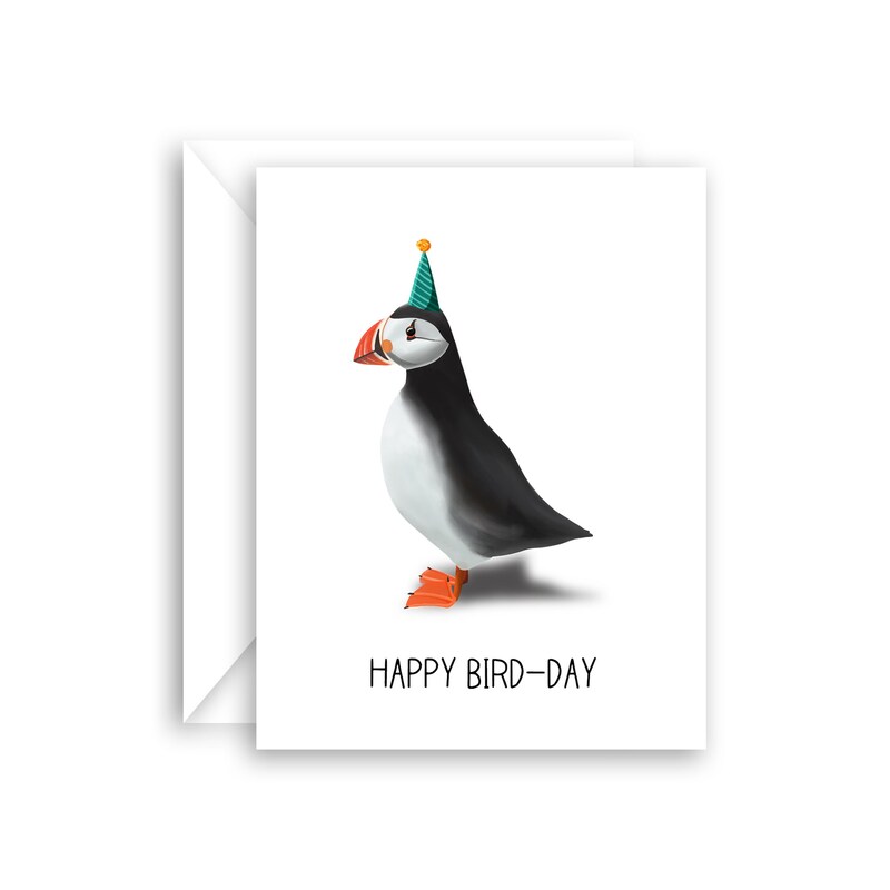 Funny Puffin Birthday Card - Etsy