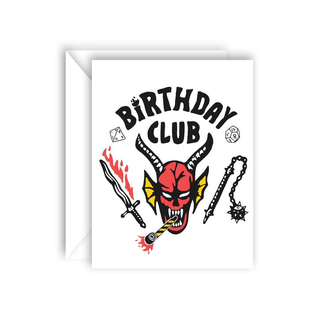 D&D Bday Club Birthday Card With Blank Inside - Etsy