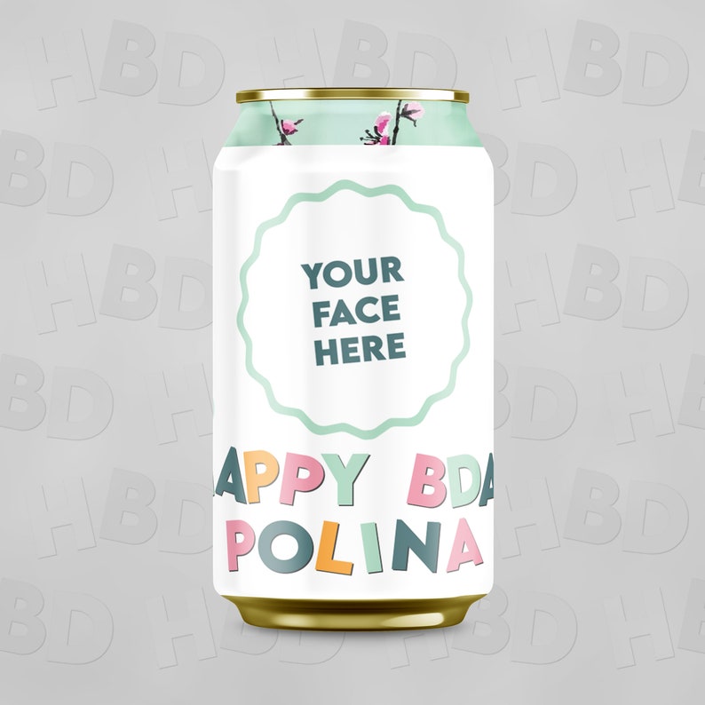 Happy Birthday Sticker HBD Custom Seltzer Sticker Can - Etsy
