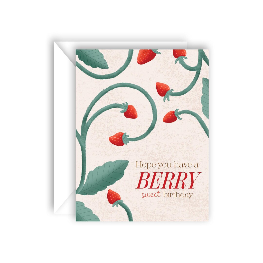 Berry Sweet Birthday Card for Her With Blank Inside - Etsy