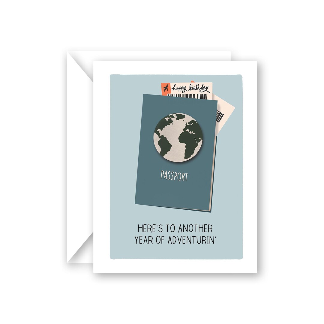 Travel Birthday Card for Adventure Partner With Blank Inside - Etsy