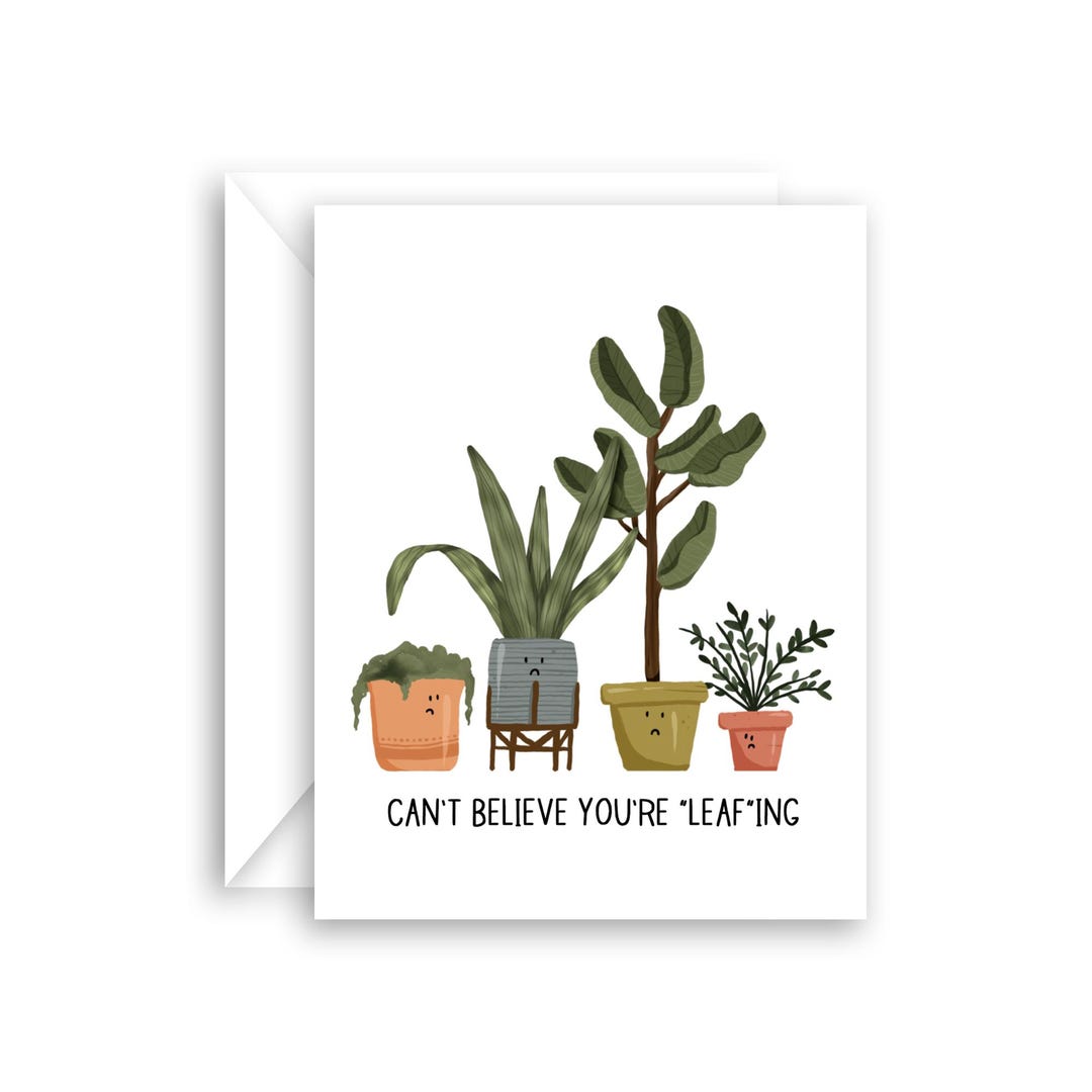 Goodbye Card for Plant Lover, Farewell Card, Moving Gift With Blank ...