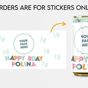 Happy Birthday Sticker, HBD, Custom Seltzer Sticker, Can Label ...