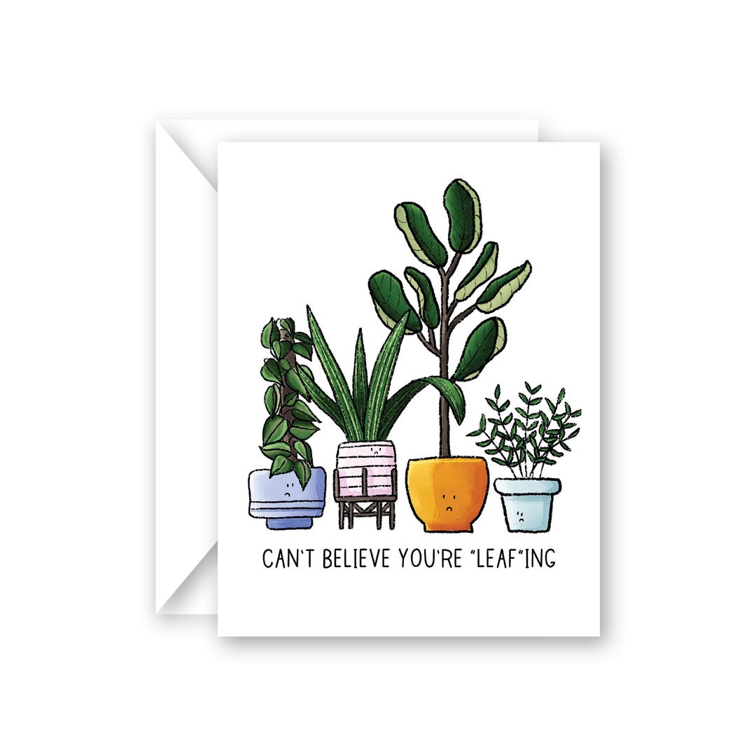 Goodbye Card for Plant Lover, Farewell Card, Moving Gift With Blank ...