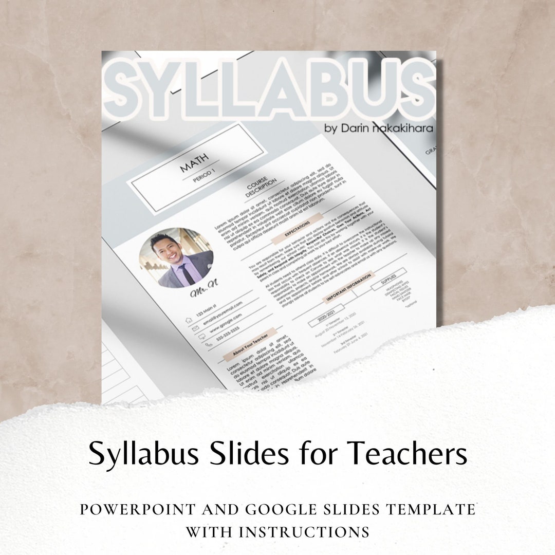 Syllabus Powerpoint and Google Slides Template With Instructions for Teachers - Etsy