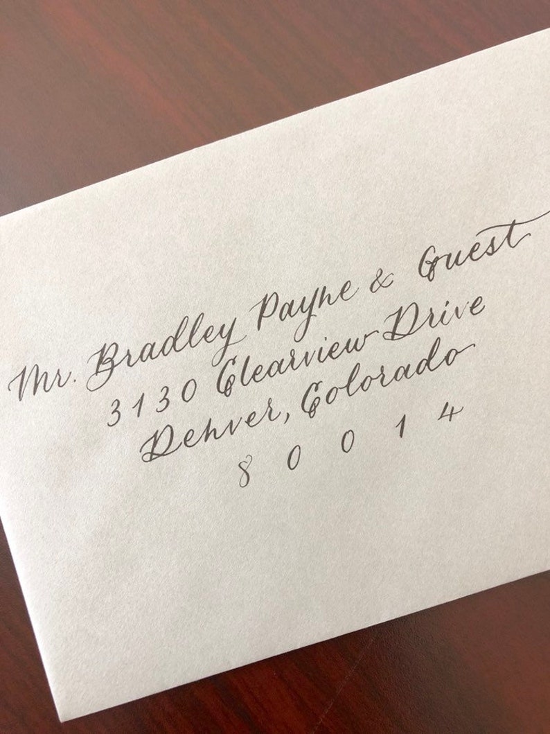 Custom Handwritten Envelope Calligraphy Addressing Calligraphy Cilia ...