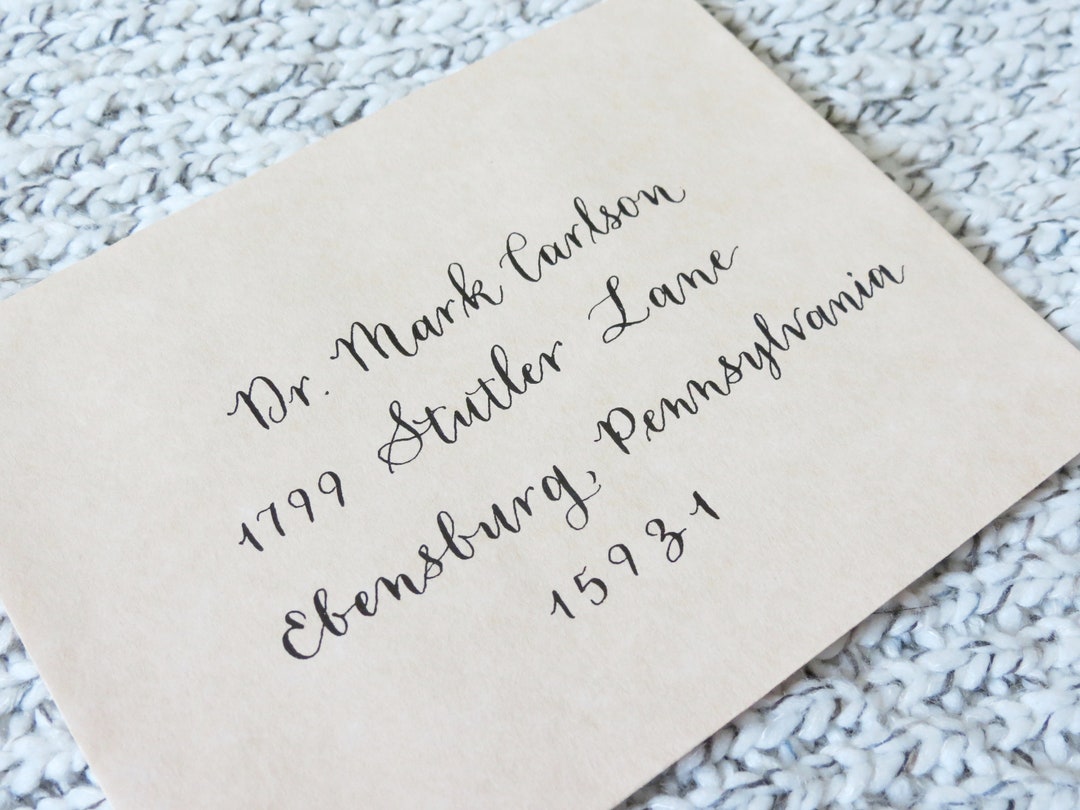 Custom Handwritten Envelope Calligraphy Addressing Calligraphy Amygdala ...