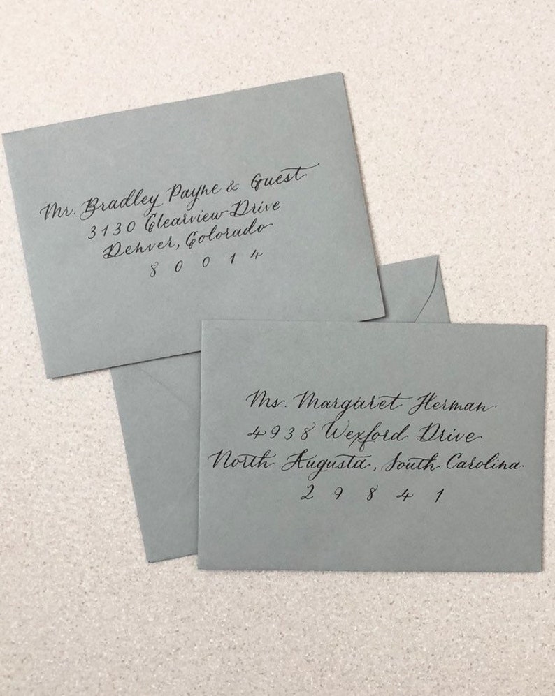 Custom Handwritten Envelope Calligraphy Addressing Calligraphy Cilia ...