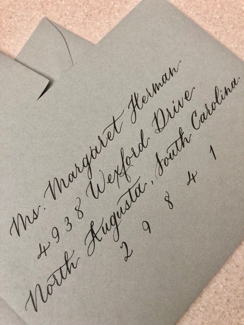 Custom Handwritten Envelope Calligraphy Addressing Calligraphy Cilia ...
