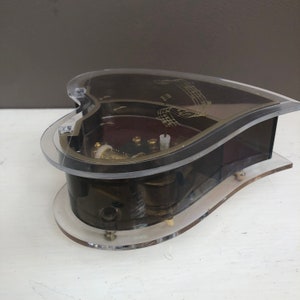 Vintage Heart Shaped Music Box, Jewellery Box, Memory Song, Clear ...