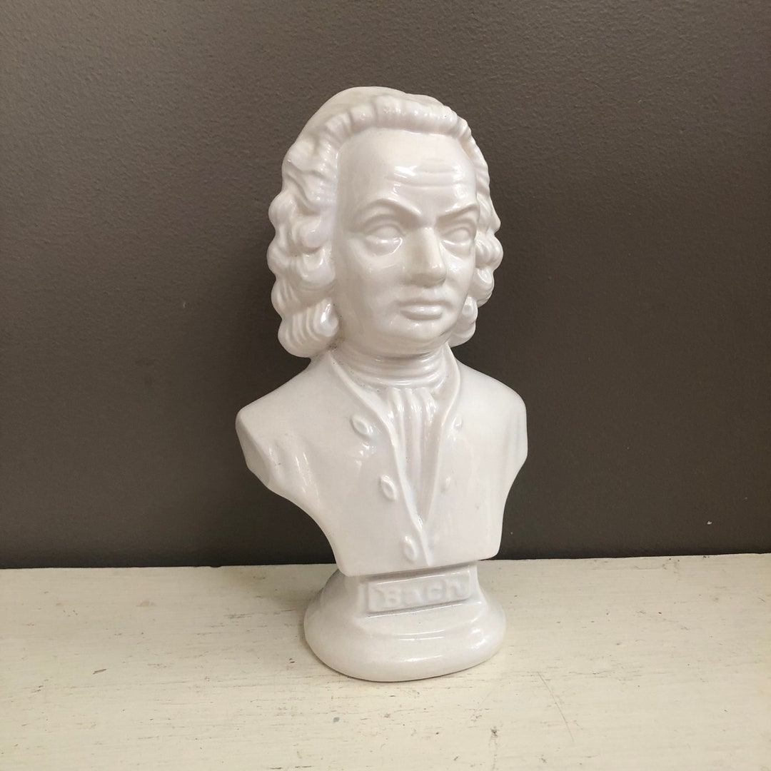Vintage Bach Ceramic Bust Sculpture Pianist, Piano Decor Composer ...