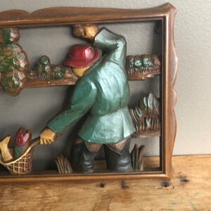 Vintage Syroco Wall Hanging Art, Fisherman Scene, Forest Lake ...