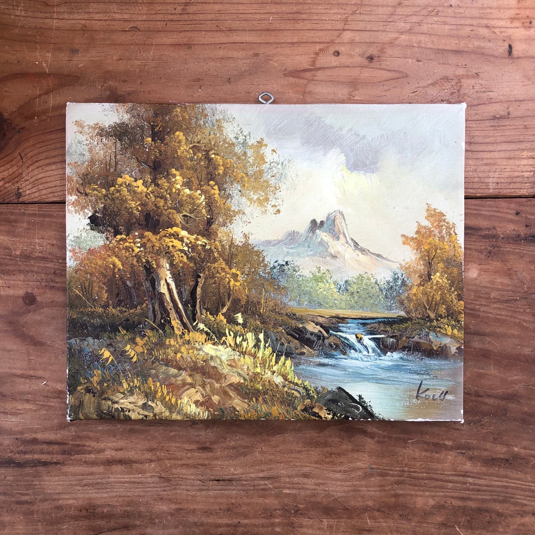 Vintage Original Landscape Painting, Oil, Signed, Impressionist Style ...
