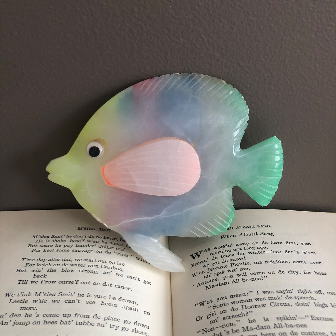 Vintage Marble Rainbow Fish Sculpture/ Figurine, Colorful, Hand-carved ...