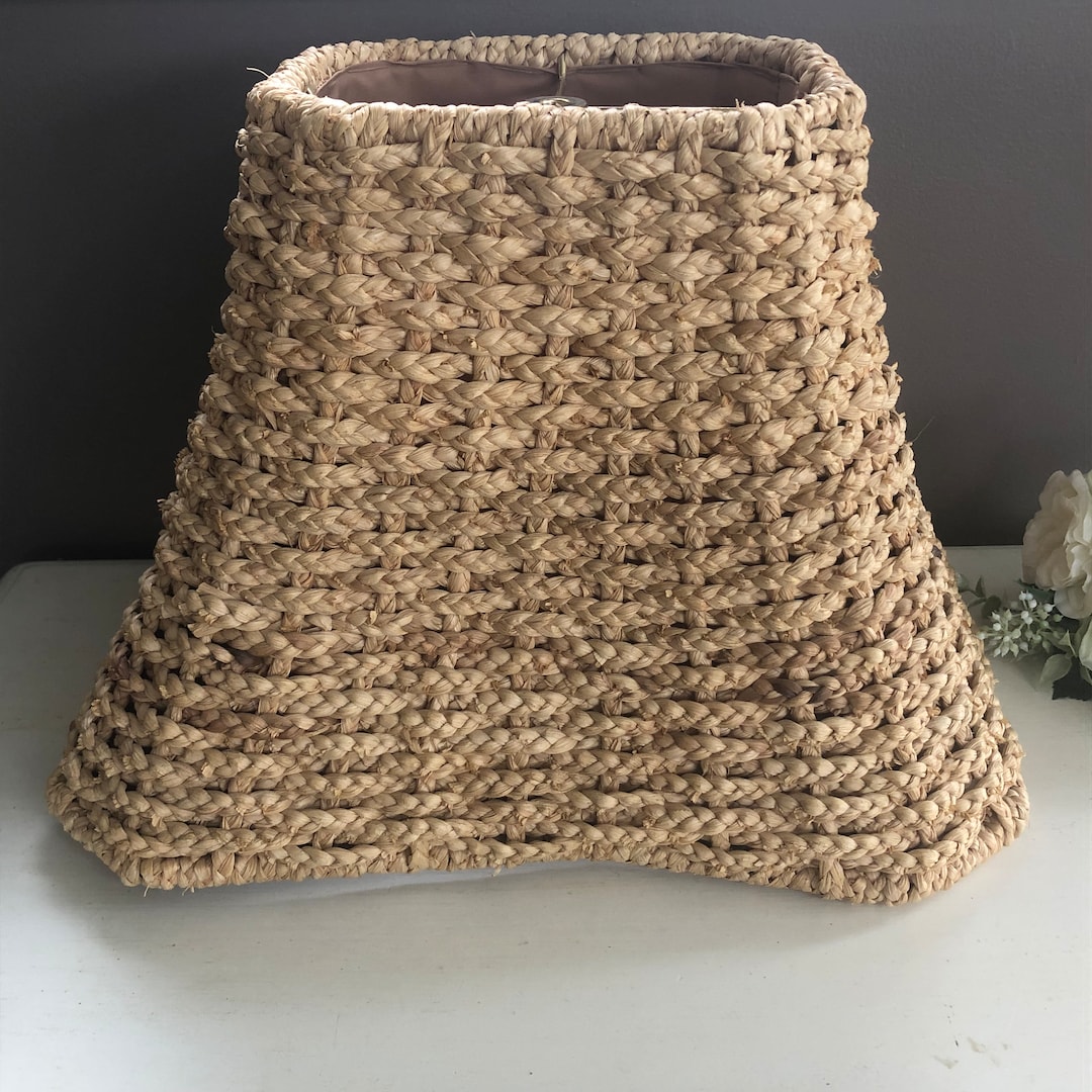 Vintage Large Lampshade, Natural, Neutral Boho, Water Hyacinth ...