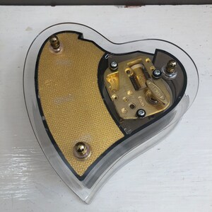 Vintage Heart Shaped Music Box, Jewellery Box, Memory Song, Clear ...