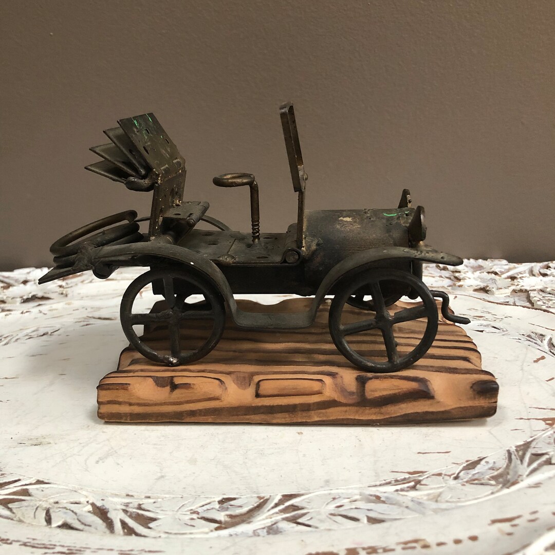Vintage Car Model, Salvaged Metal, Antique Model Car, Gift for Him ...