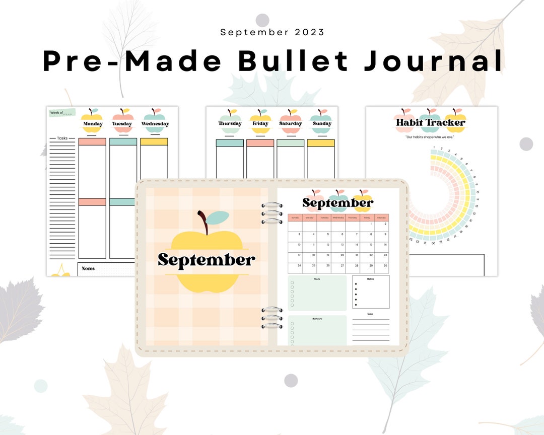 Pre-made Bullet Journal September 2023 Premade BUJO 2023 Planner iPad ...