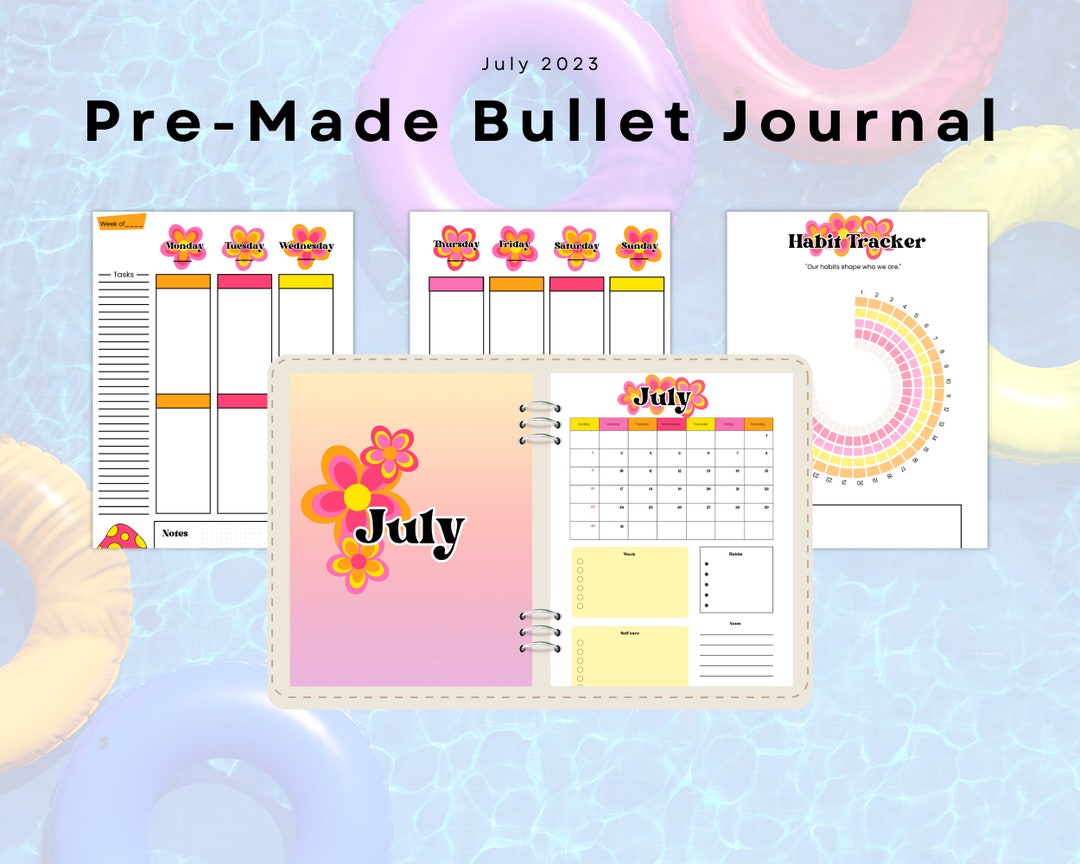 Pre-made Bullet Journal July 2023 BUJO Premade BUJO Digital Digital ...