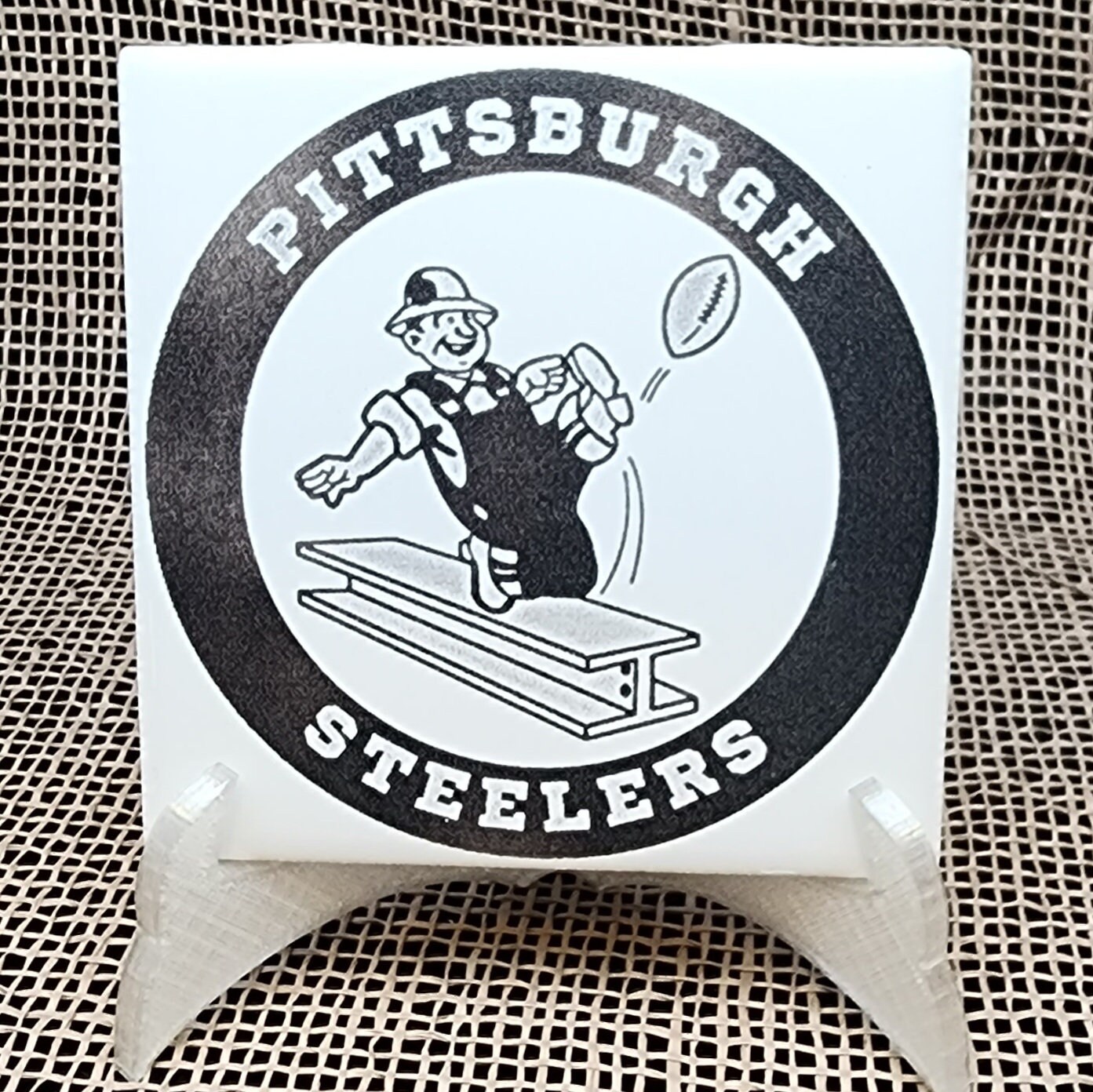 Pittsburgh Steelers Laser Engraved Ceramic Tile Coasters With - Etsy