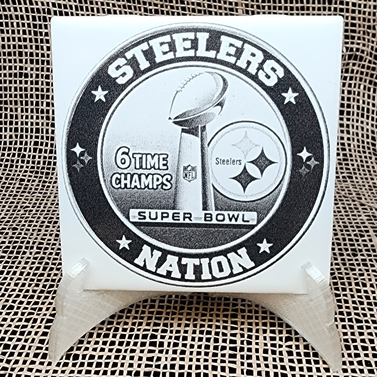 Pittsburgh Steelers Laser Engraved Ceramic Tile Coasters With - Etsy