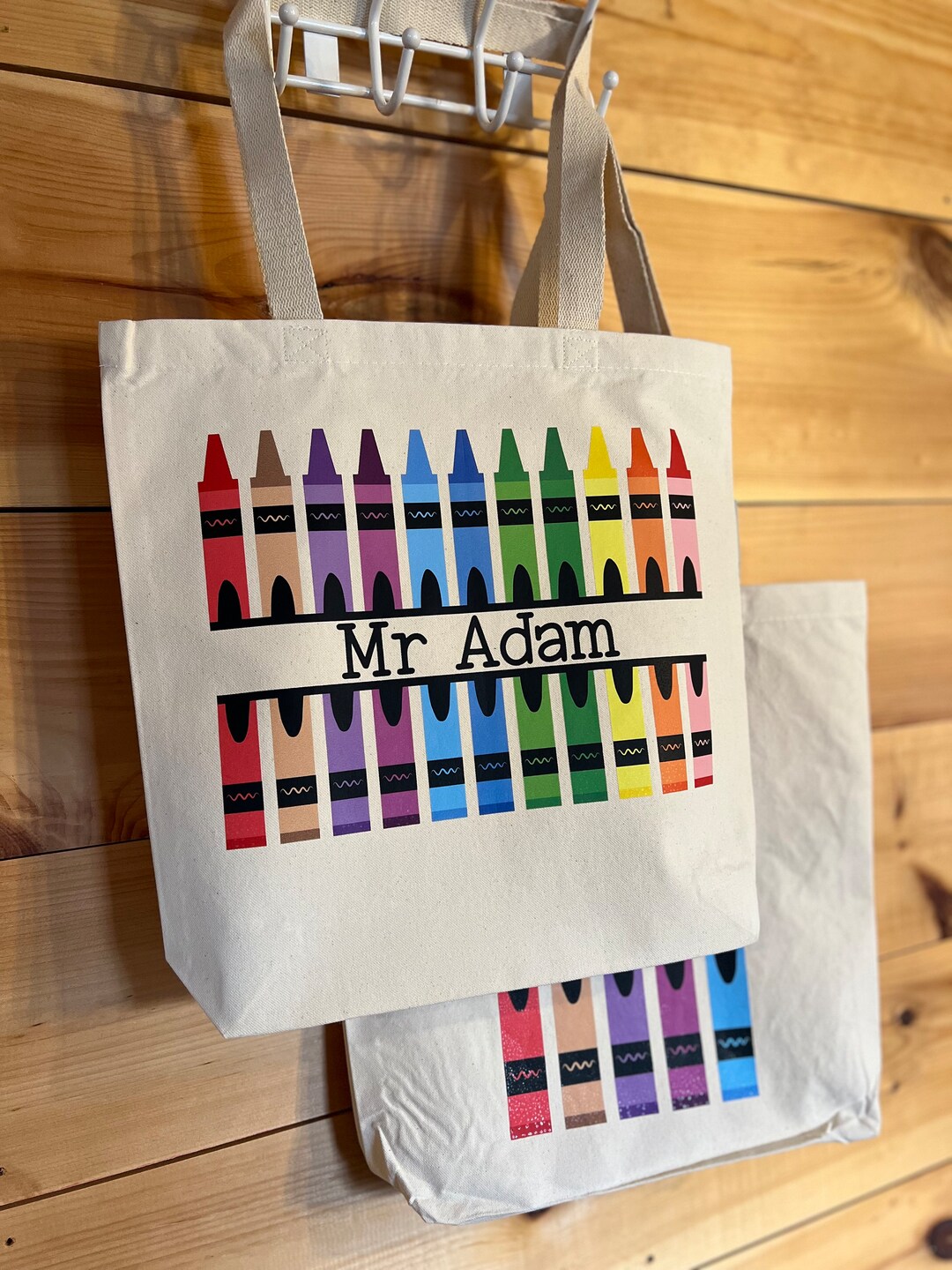 Teacher Gift Tote organic Cotton Canvas Crayons - Etsy