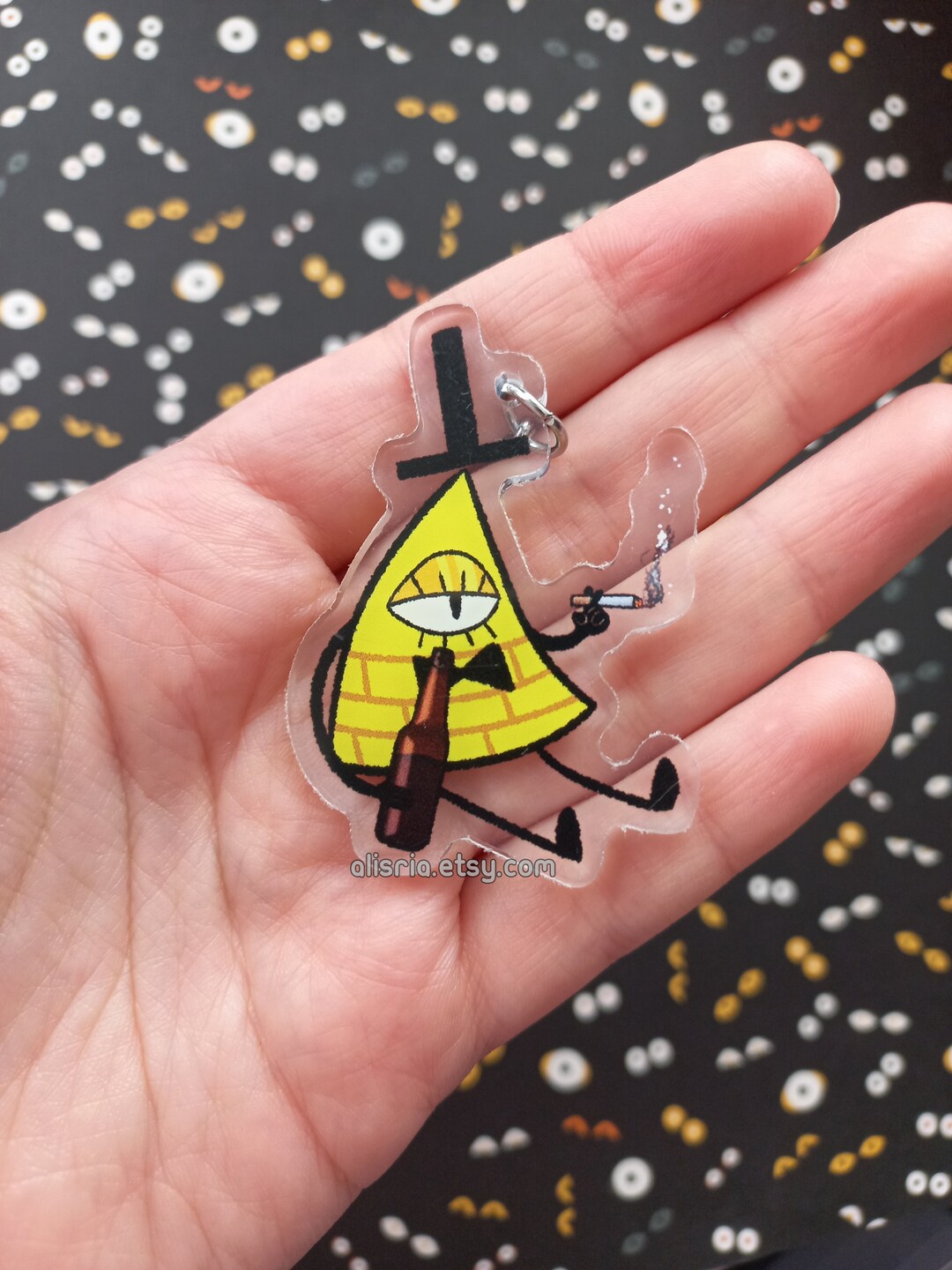 Gravity Falls Bill Cipher Smokin' and Drinkin' 5.5 Cm Double Sided ...