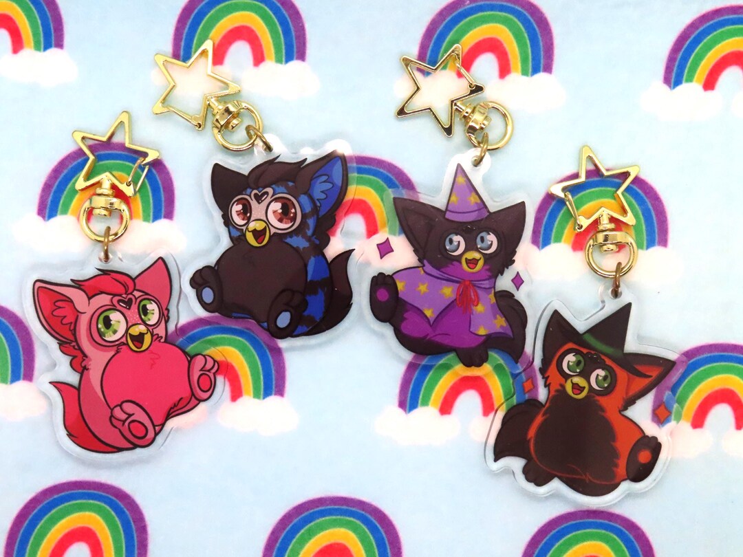 Furby Autumn/wizard, Blue Turtle/flamingo Double Sided 5.5cm Acrylic ...