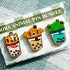 Boba Animal Pins Frog, Frog Pins, Boba Milk Tea Pin, Animal Boba Pins ...