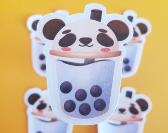 Boba Tea Panda Stickers - Etsy