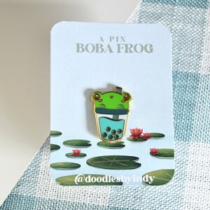 Boba Animal Pins Frog, Frog Pins, Boba Milk Tea Pin, Animal Boba Pins ...