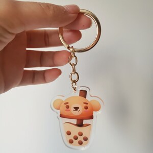 Boba Keychain Bear, Bubble Tea Drink Keychain, Bag Charm - Etsy