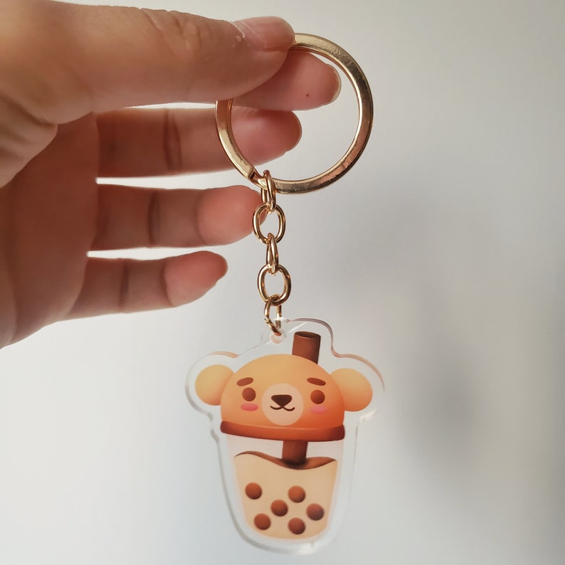 Boba Keychain Bear Bubble Tea Drink Keychain Bag Charm - Etsy