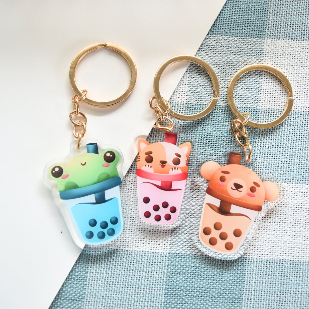 Boba Keychain Bundle, Bubble Tea Drink Keychain, Gift Bundle - Etsy