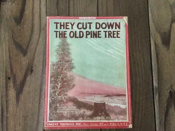 Rare Depression Era Sheet Music 1929 Art Cover they Cut Down | Etsy