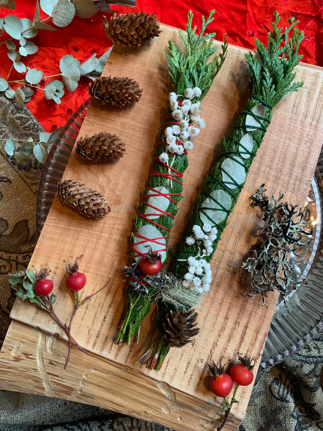 Mystical Christmas Cedar Smudge Wands: Holiday Altar Decor - Etsy
