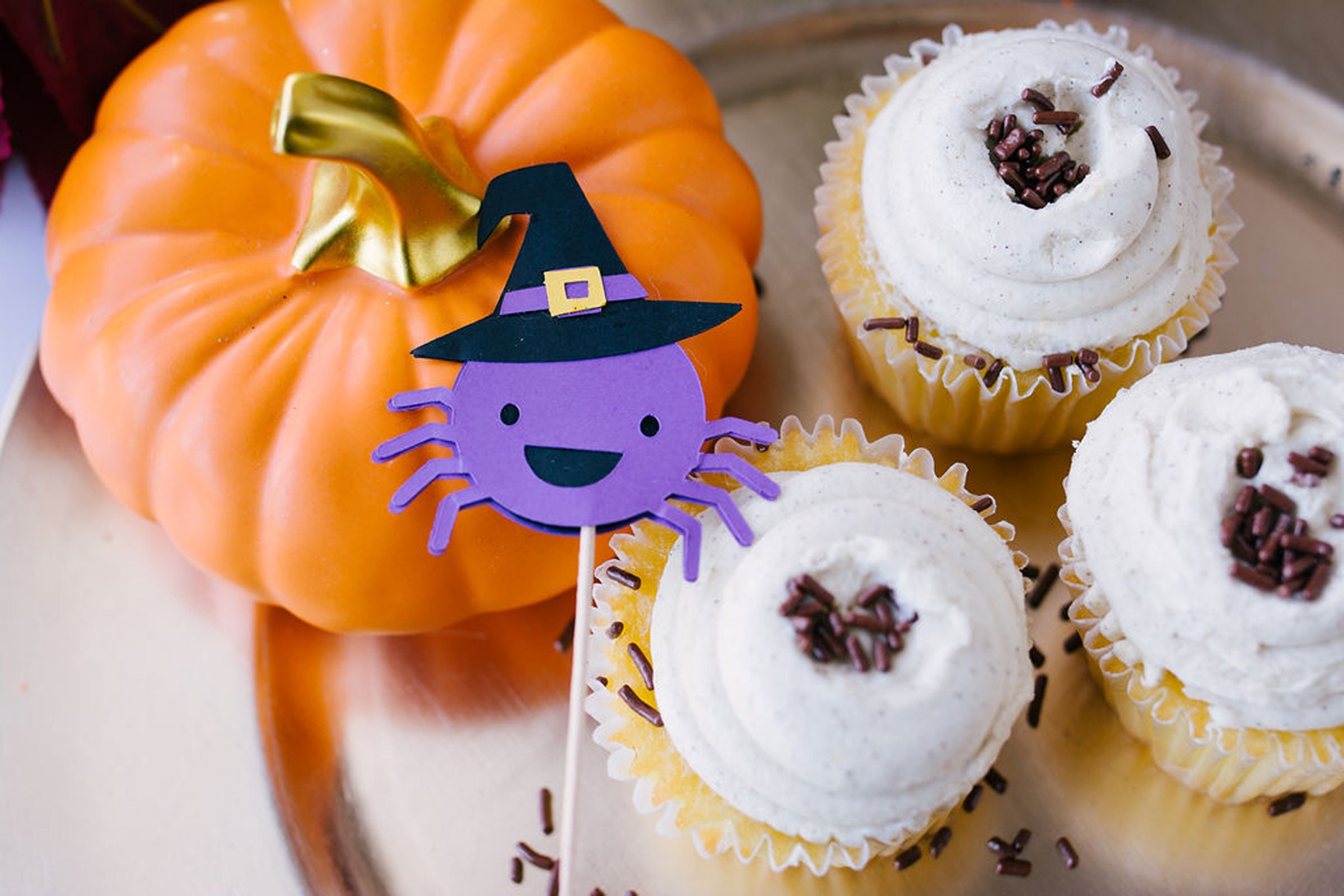 Spider Cupcake Toppers, Spider Toppers Halloween Decor Halloween ...