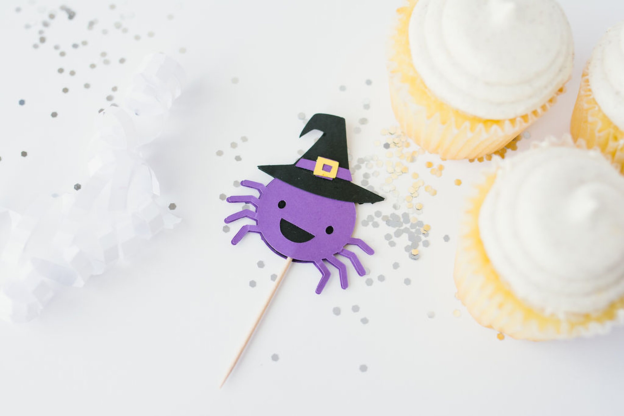 Spider Cupcake Toppers, Spider Toppers Halloween Decor Halloween ...