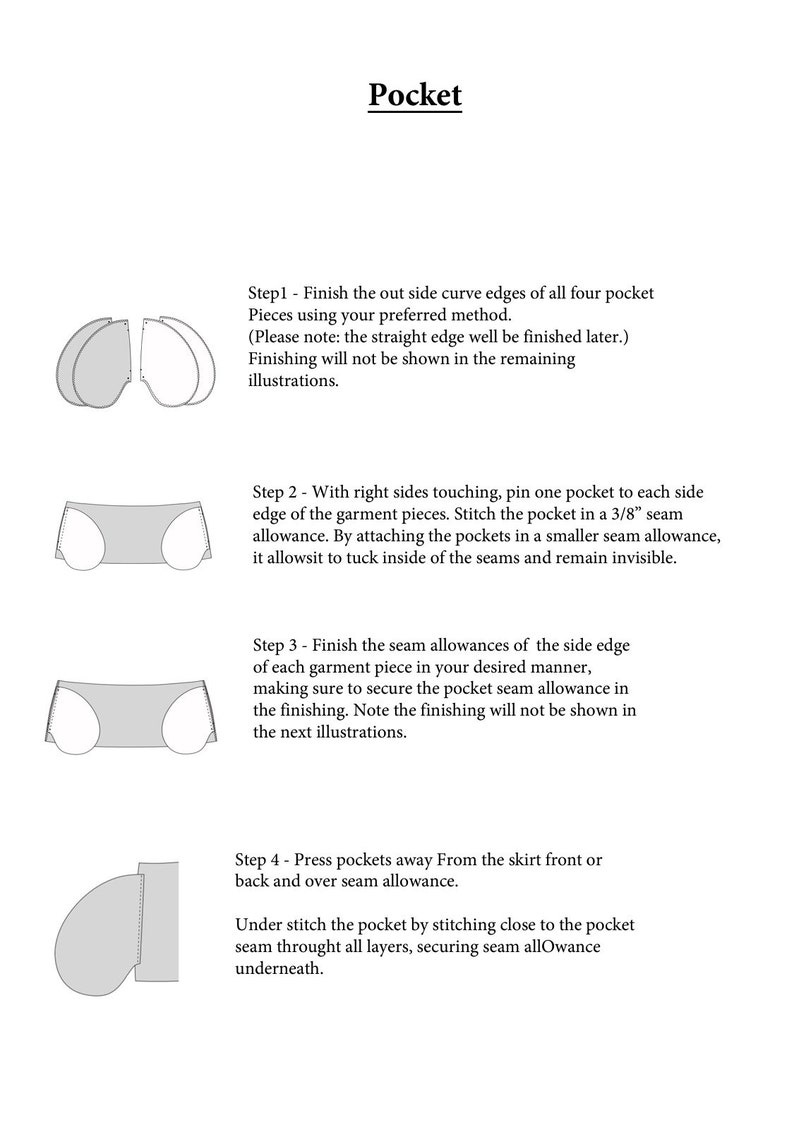 PDF Print at Home Pocket Pattern - Etsy
