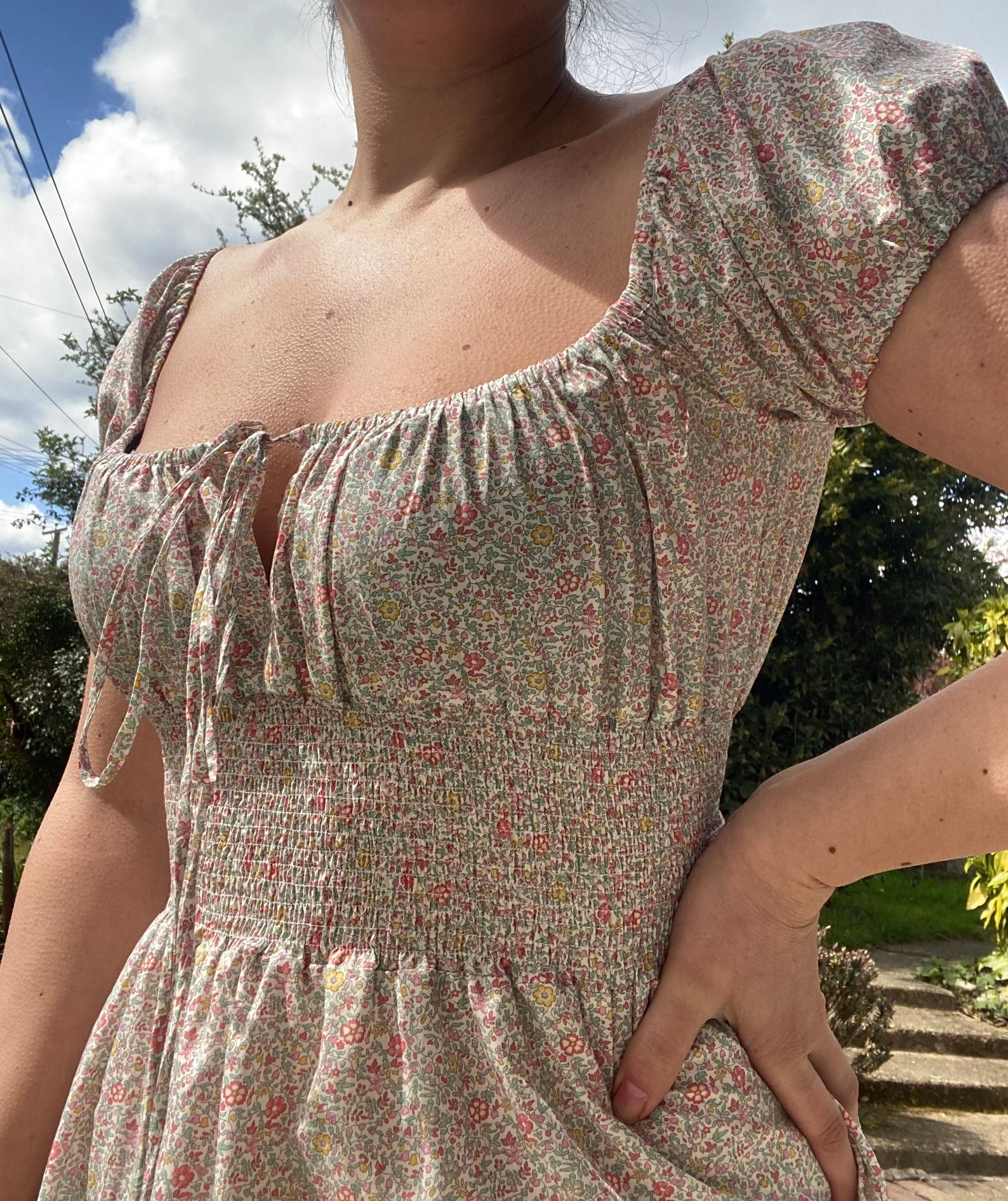 Milkmaid, Shirred Waist, Short Puff Sleeves, Pdf Digital Sewing Pattern ...