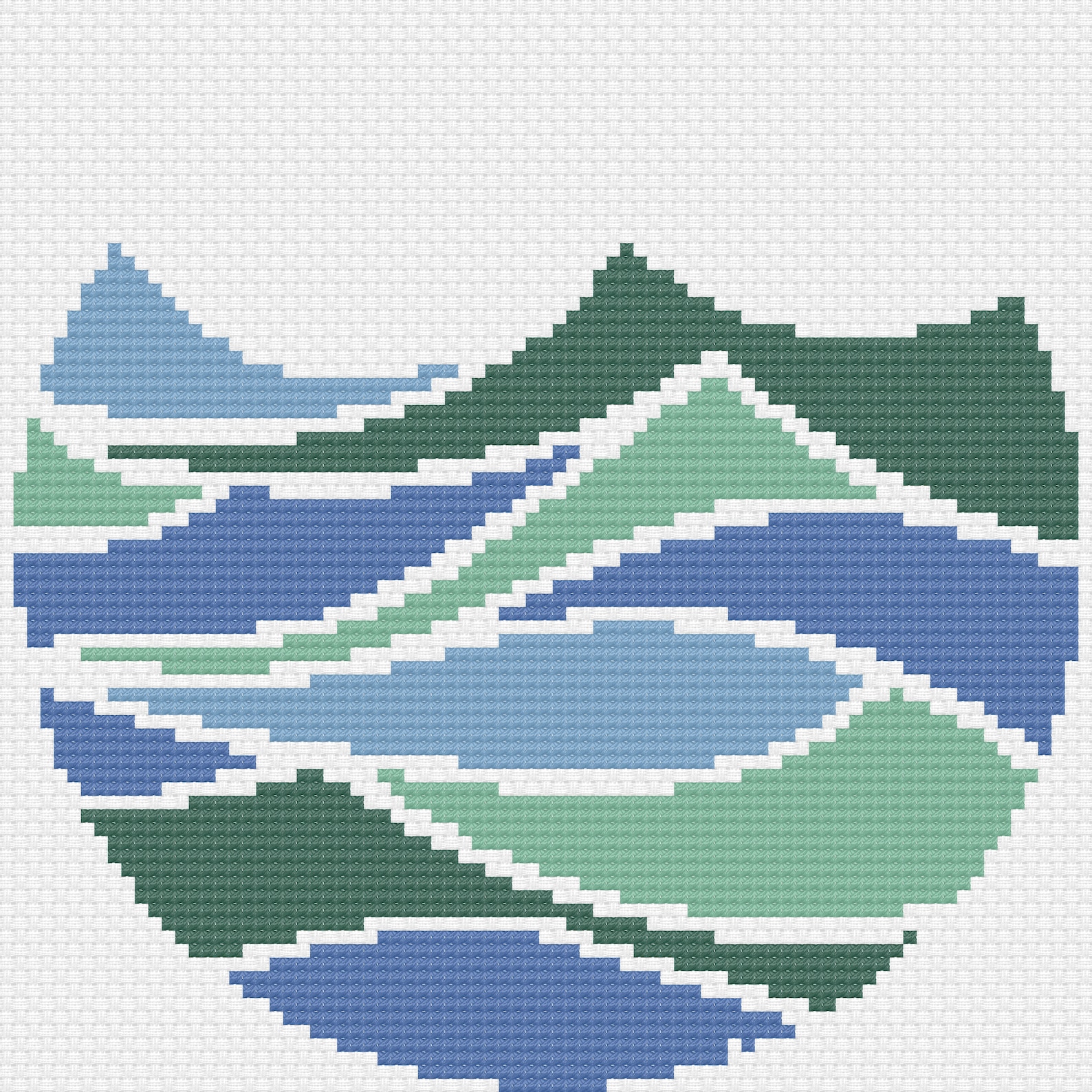 Waves Cross Stitch/cross Stitch Pattern/pdf/ocean Cross Stitch/beach ...
