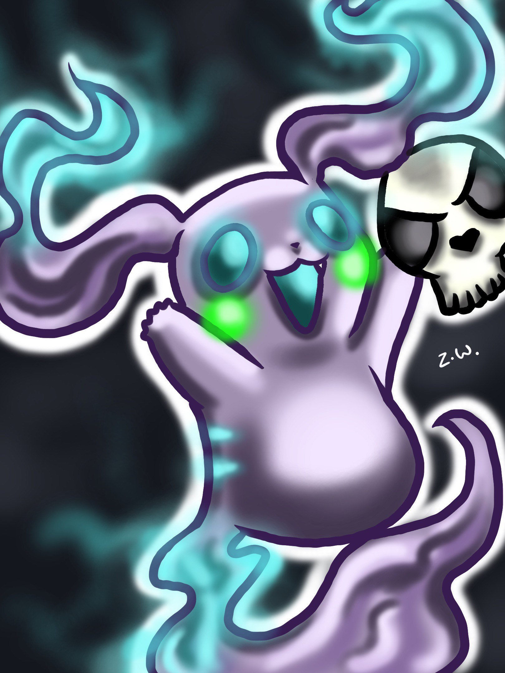 Pokémon Ghost Type Pikachu pikaboo Digital Copy - Etsy