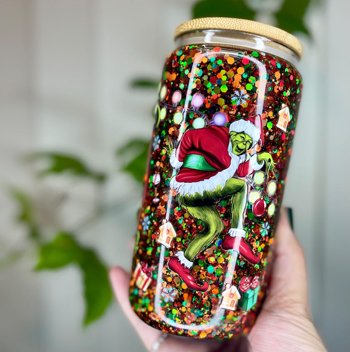 Glass Grinch Snow Globe Cup - Etsy